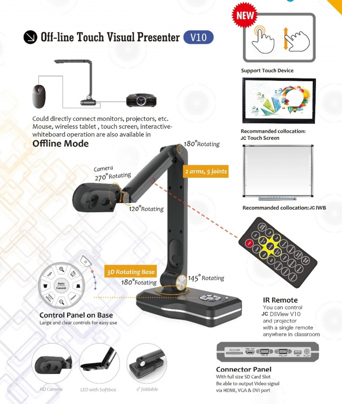 Multi Interface Smart Book Document Scanner Presentation Visualizer Camera