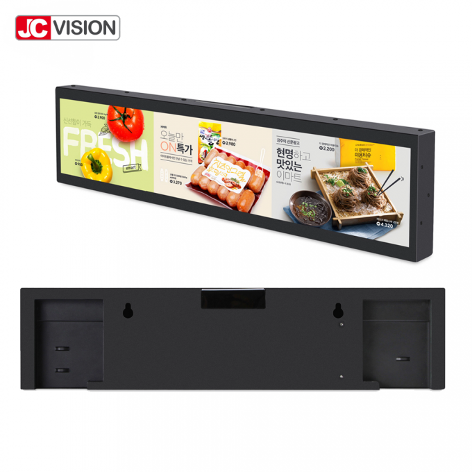 19inch Shelf Stretched Display Screen , Digital Android TFT Ultra Wide ...