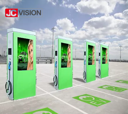 JCVISION LCD Advertising Display Digital Signage Poster For EV Charging ...