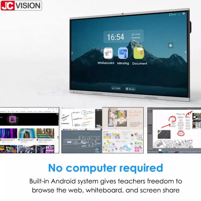 4K Android OPS 75 Inch Interactive Display Smart Touch Screen ...