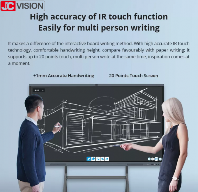 65" Interactive Flat Panel Smart Interactive Whiteboard Multi Sharing ...
