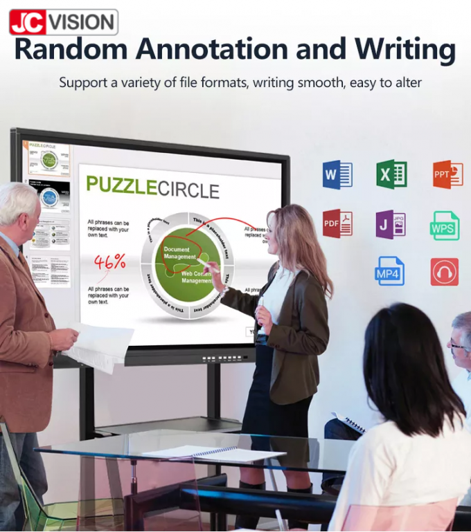 65 Inch 4k Smart Interactive Whiteboard Flat Panel Dual System For ...