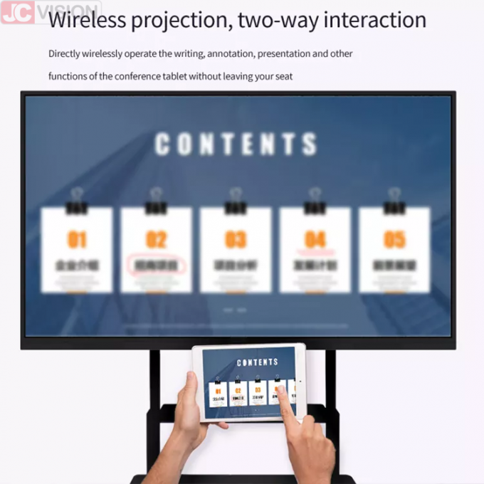 JCVISION Conference LCD Smart Interactive Whiteboard Anti Glare Glass ...