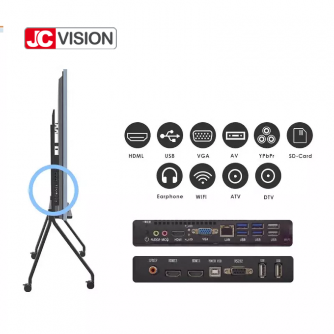 JCVISION 65 - 110Inch Smartboard Interactive Display AG Temple Glass IR ...