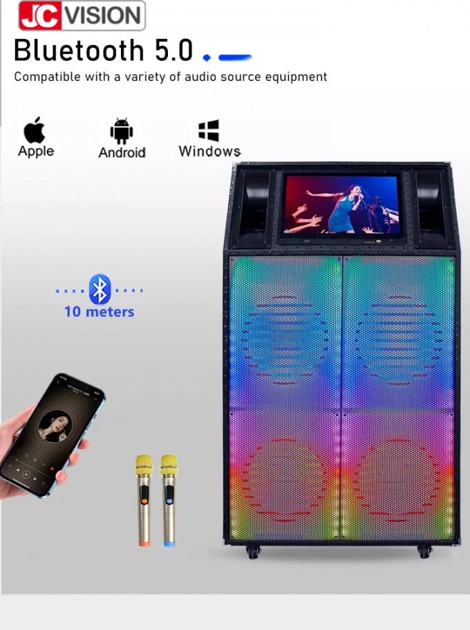 JCVISION ABS Plastic Outdoor Bluetooth Trolley Speaker Wifi With Touch ...
