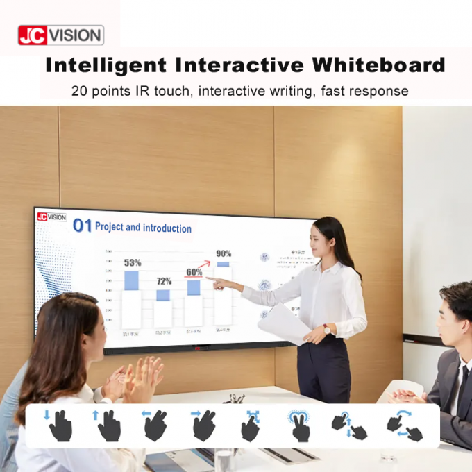 JCVISION 105 Inch Interactive Smart Board IR Touch Classroom Teaching