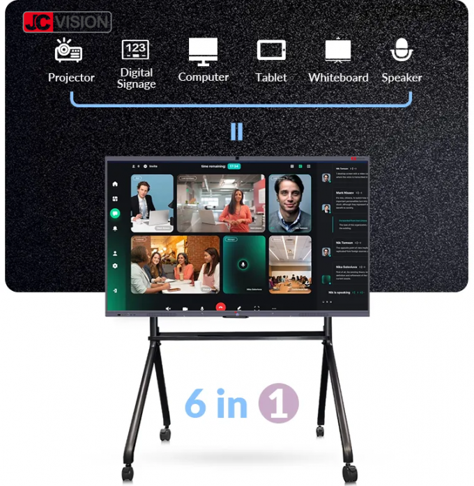 JCVISION Educational Interactive Smart Board Flat Panel 98 Inch Touch ...