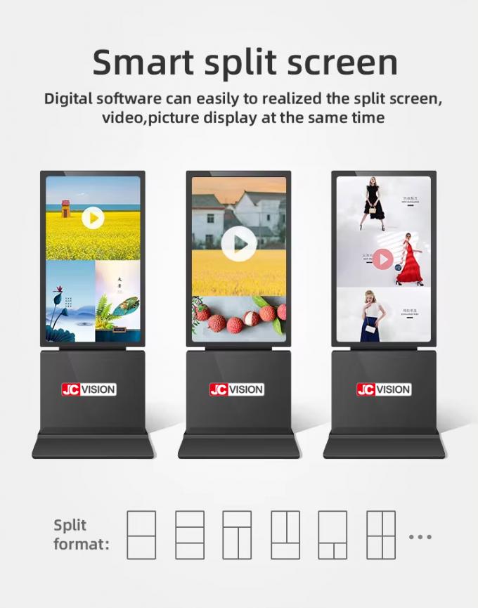 JCVISION Android 128GB Digital Signage Display Floor Stand & Ceiling ...